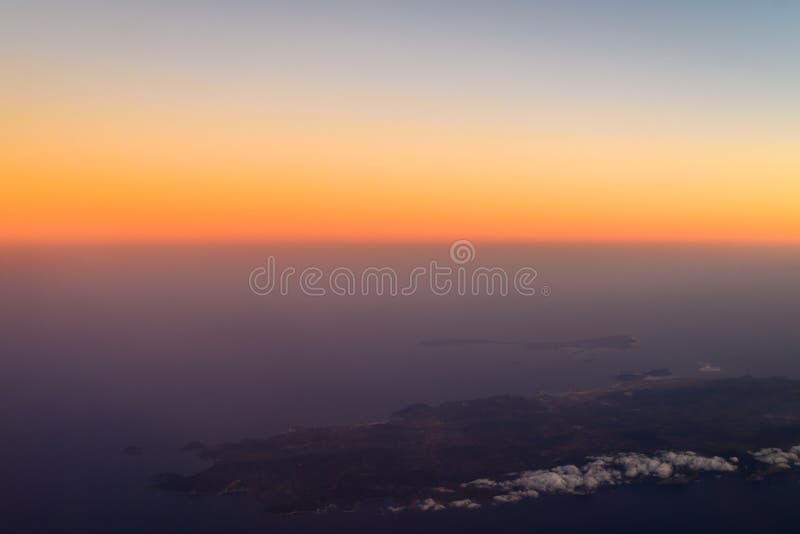 Aerial Photo of Ocean Sunset on Island Stock Photo - Image of dusk ...