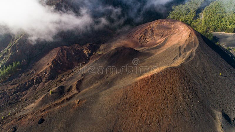 Aerial Photo of a Small Volcano. Stock Image - Image of aerial, nature ...