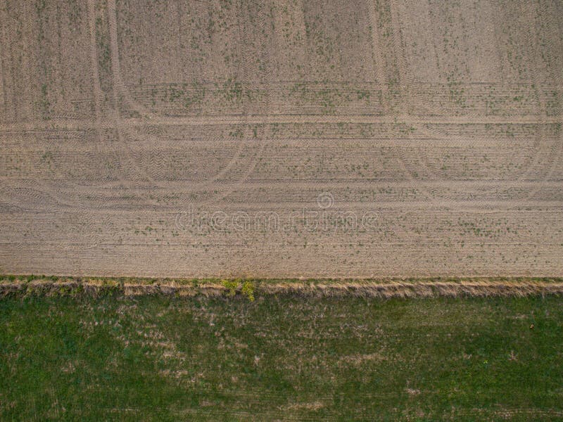 Aerial Photo of Two Fields Separated Stock Image - Image of ecology ...