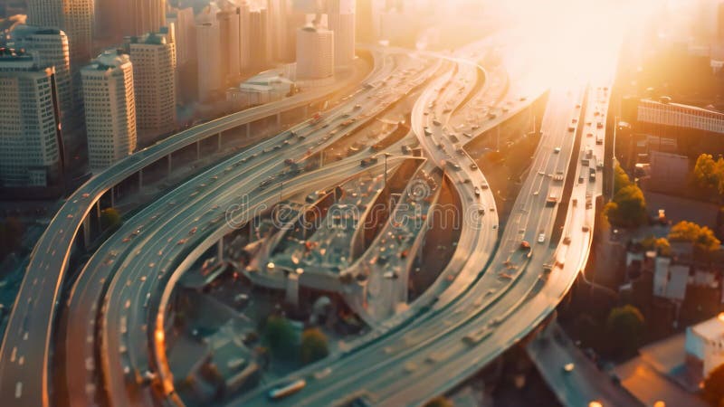 This Aerial Photograph Captures a Bustling City Intersection with ...