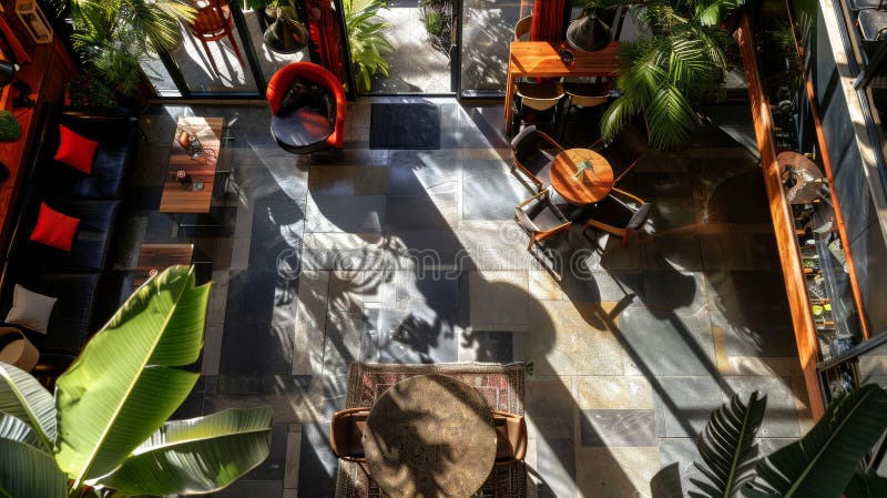 Aerial Photograph Providing a Unique Perspective on Interior Decor ...