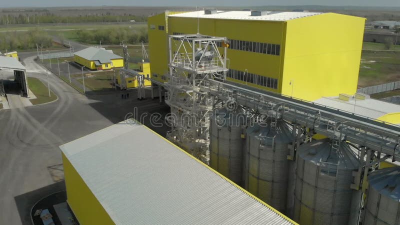 Grain Processing Plant. Aerial View of Grain Processing Plant. Smart ...