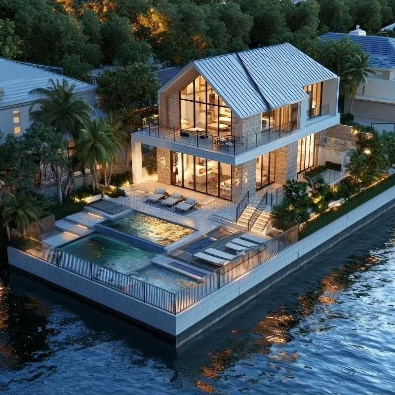 Aerial Photography of South Florida Real Estate Using Drones. Stock ...