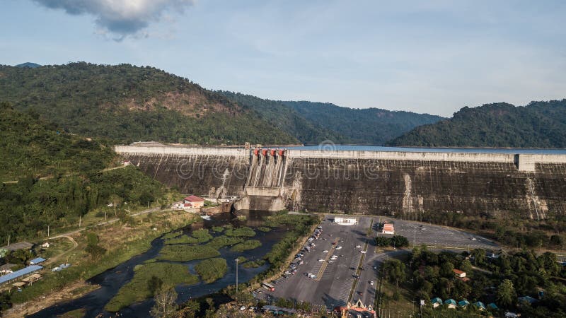 Aerial photos of Large Dam stock image. Image of vintage - 109869437