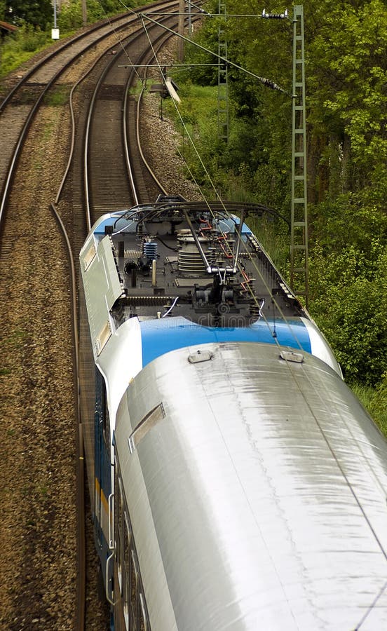 Aerial Picture of Passing Train Stock Photo - Image of traveling, land ...