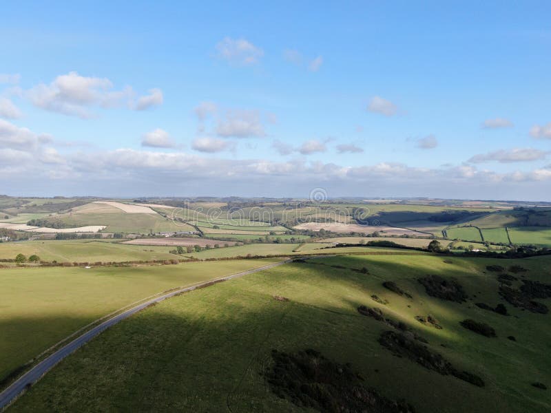 An Aerial Picture of Rolling Countryside in Dorset Near Sherborne Stock ...