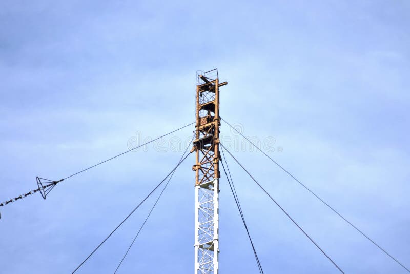 Aerial Equipment Mast Ladder Stock Image - Image of reception ...