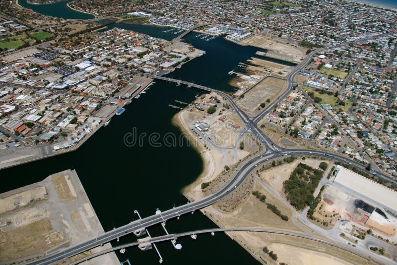 Aerial port adelaide city stock image. Image of cityscape - 37283223