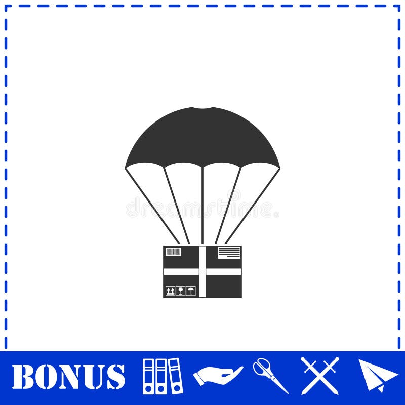 Aerial Post Delivery Icon Flat Stock Illustration - Illustration of ...