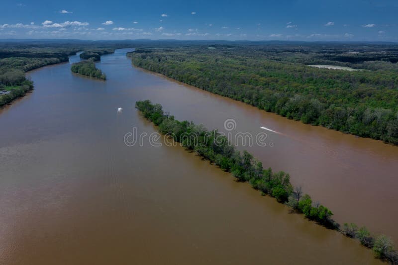 Aerial of the Potomac River Stock Image - Image of aerial, morning ...