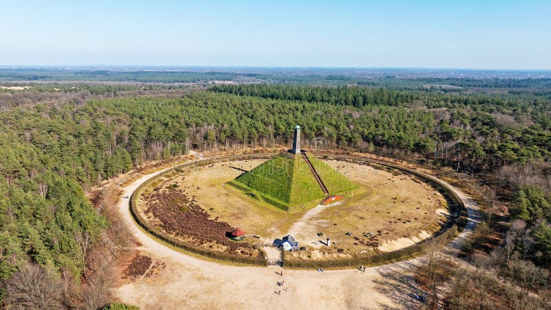 Aerial from the Pyramid from Austerlitz in the Netherlands Stock Image ...