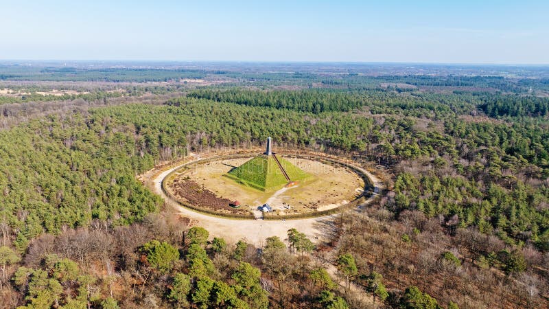 Aerial from the Pyramid from Austerlitz in the Netherlands Stock Photo ...