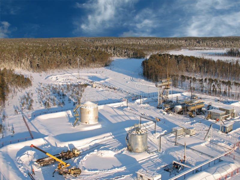 Natural Gas Gathering Station Stock Image - Image of fracking ...