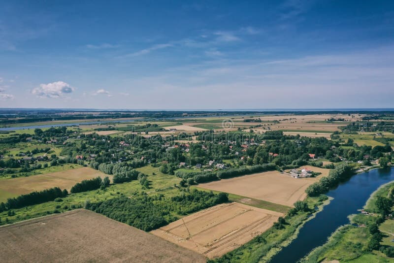 Aerial, Rural View with a Perfect Sky on the Summer Day Stock Image ...