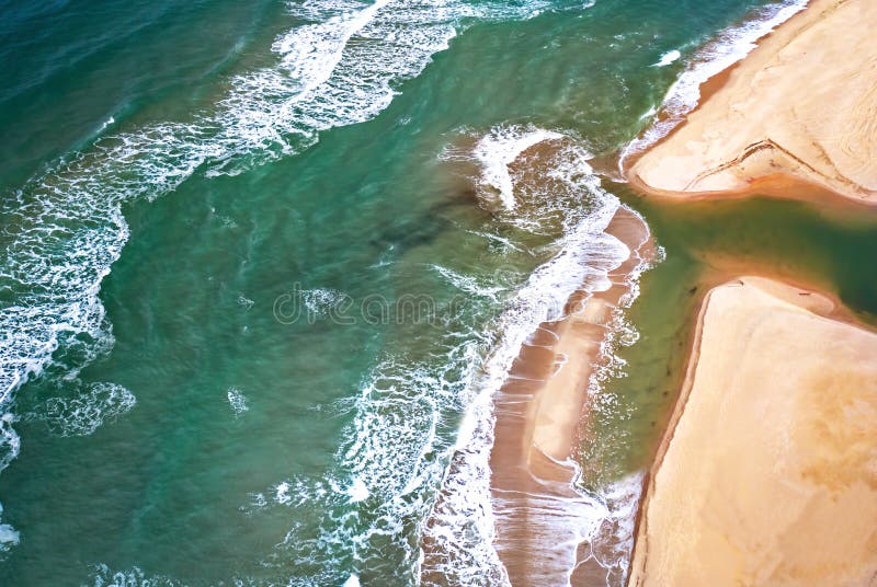 Aerial Sand Beach and Waves View. Stock Image - Image of hawaii, sand ...