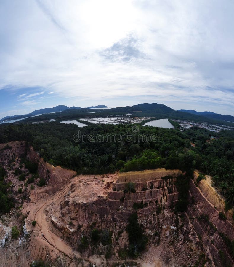Aerial Scene from the Barren Hill Around the Low Land Vicinity. Stock ...