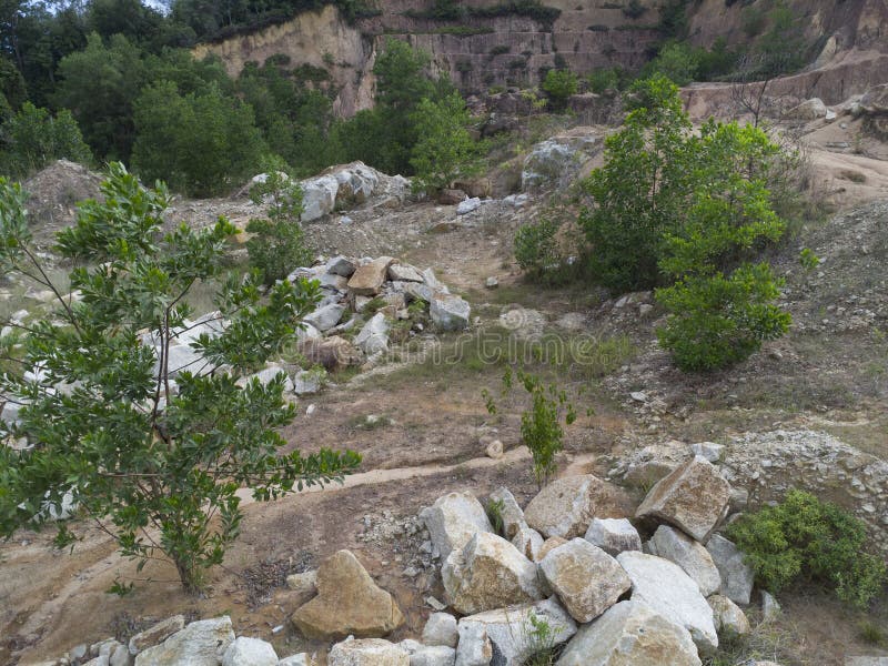 Aerial Scene from the Barren Hill Around the Low Land Vicinity. Stock ...