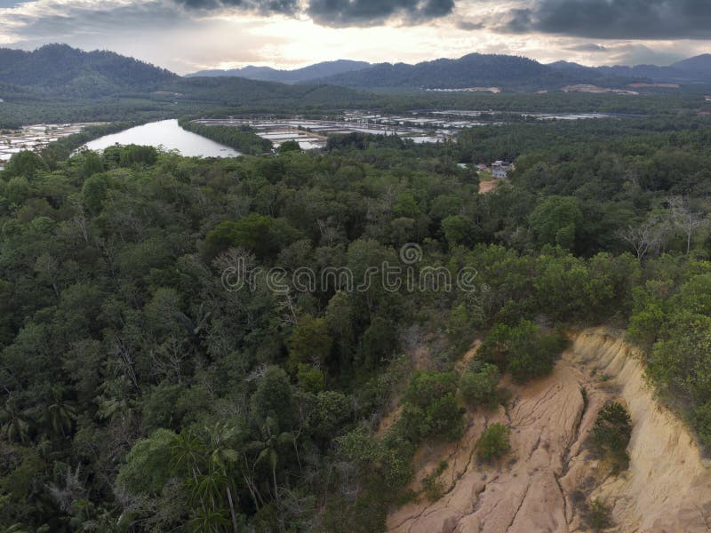 Aerial Scene from the Barren Hill Around the Low Land Vicinity. Stock ...