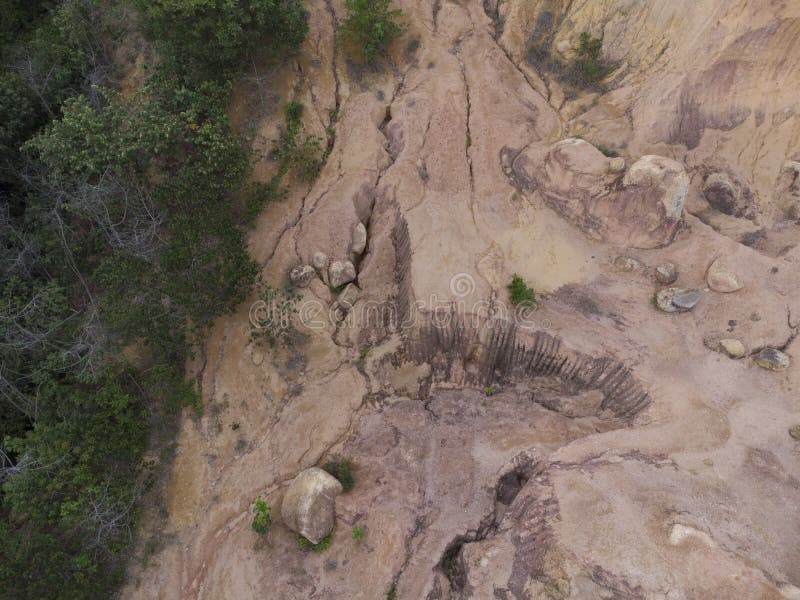 Aerial Scene from the Barren Hill Around the Low Land Vicinity. Stock ...