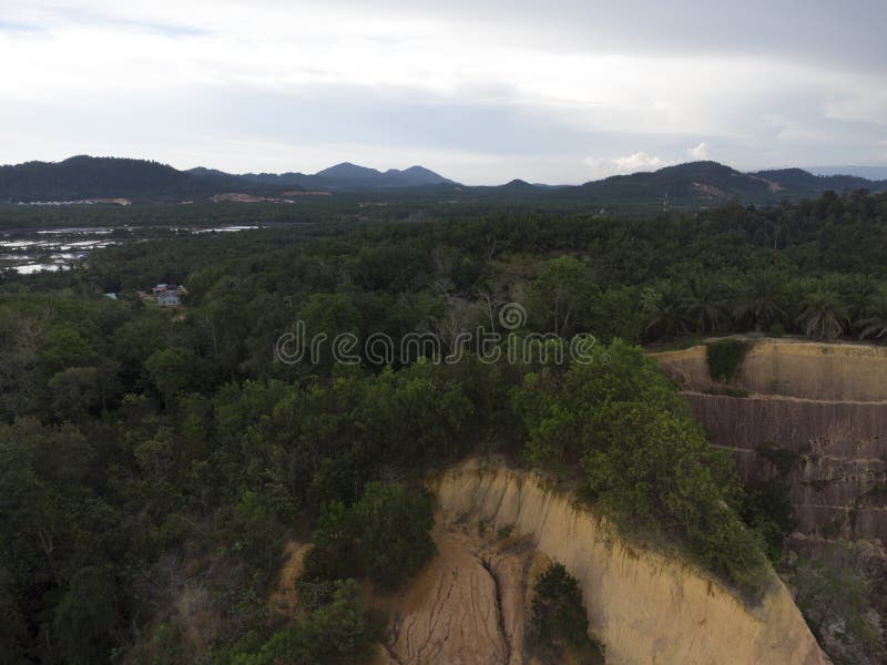 Aerial Scene from the Barren Hill Around the Low Land Vicinity. Stock ...