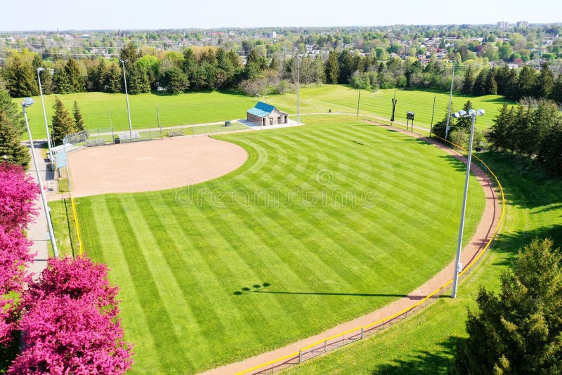 Aerial Scene of a Baseball Field in Spring Stock Image - Image of field ...