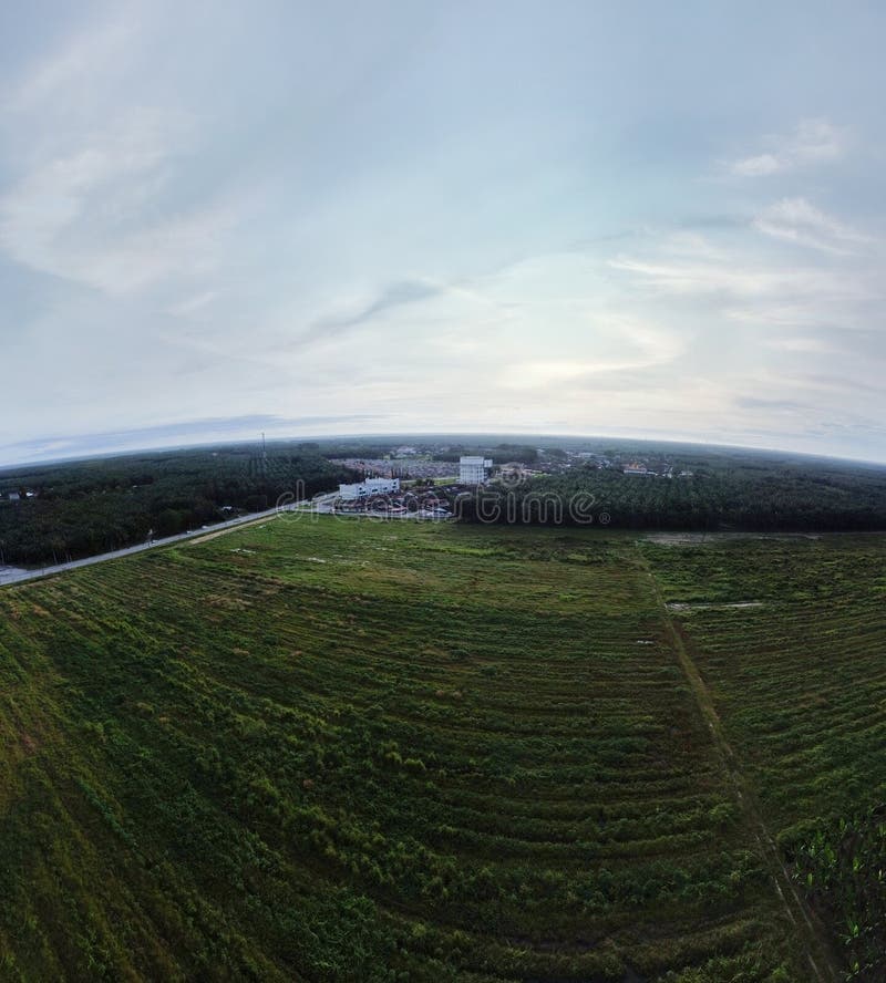 Aerial Scene at the Concrete Elevated Water Storage Tank in the Town ...
