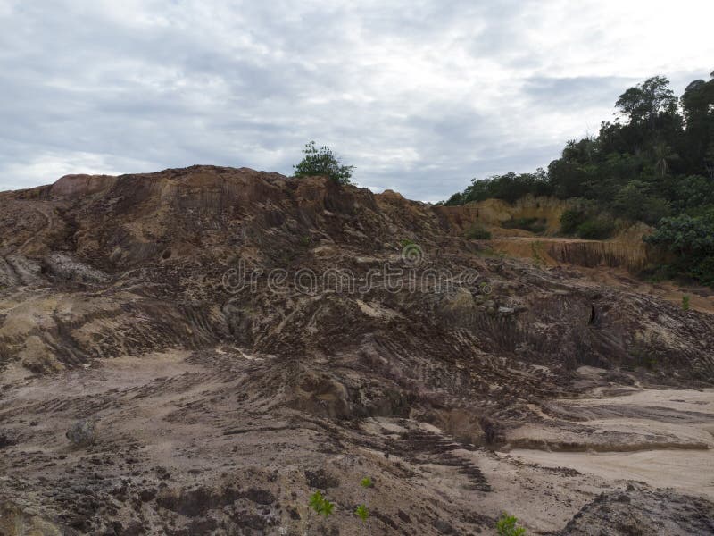 Aerial Scene of the Land Erosion Due To Deforestation and Earth Mining ...