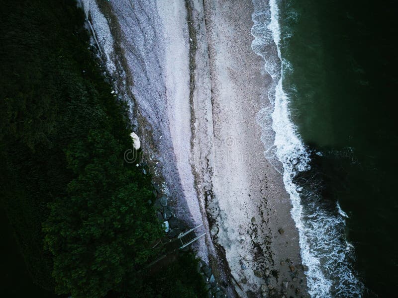 Aerial Scenic View of the Sea with Greenery on the Shore Stock Photo ...