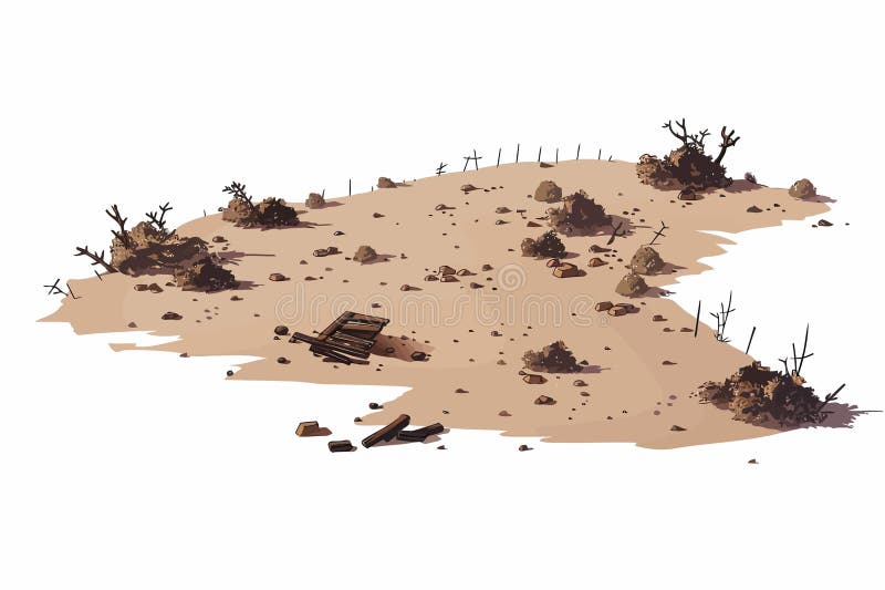 Aerial Shot of Battlefield Isolated Vector Style Stock Vector ...