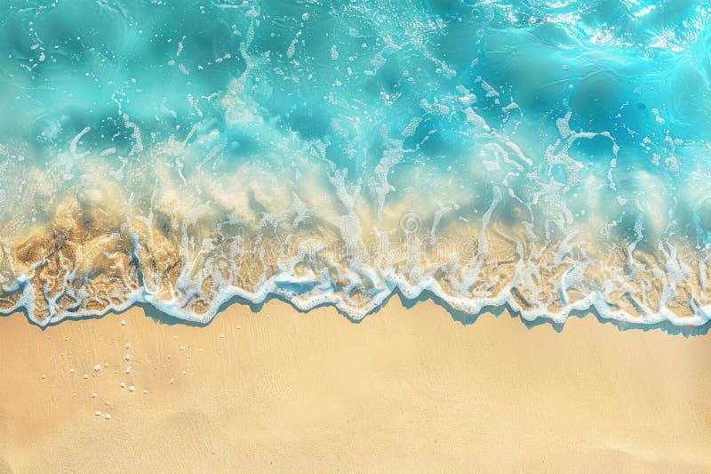 Aerial Shot of a Beach As a Large Wave Approaches the Shore Stock Image ...