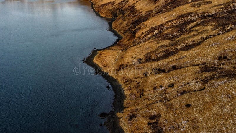 Aerial Shot of a Beautiful Coast with Calm Water Stock Image - Image of ...