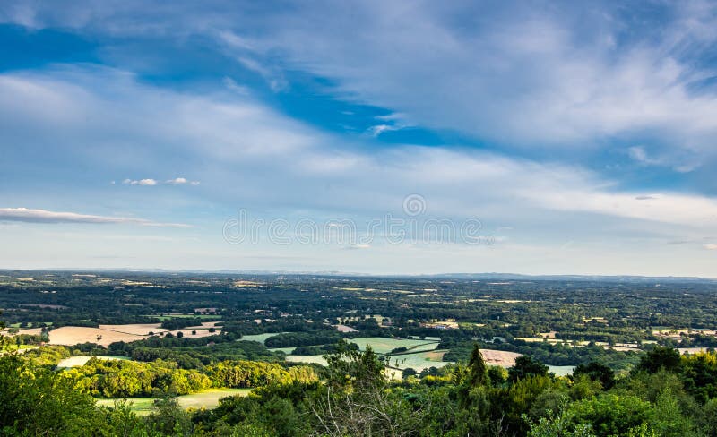 Aerial Shot of a Beautiful Landscape with Blue Sky Stock Photo - Image ...