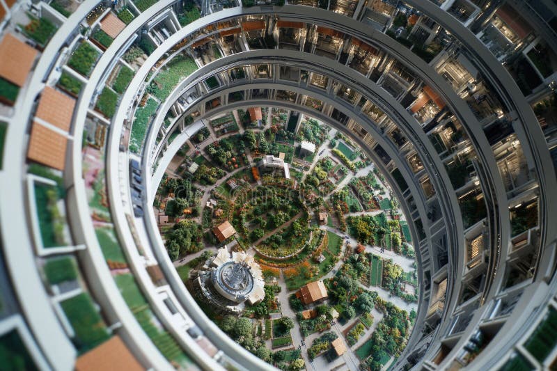 Aerial Shot of a Circular Structure from Above Stock Photo - Image of ...
