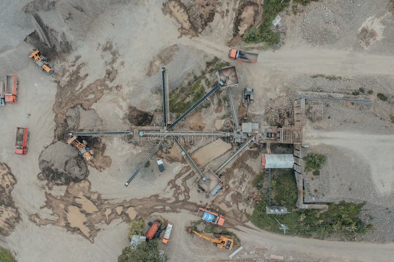 Aerial Shot of Construction Cranes on a Dirty Site in the Philippines ...
