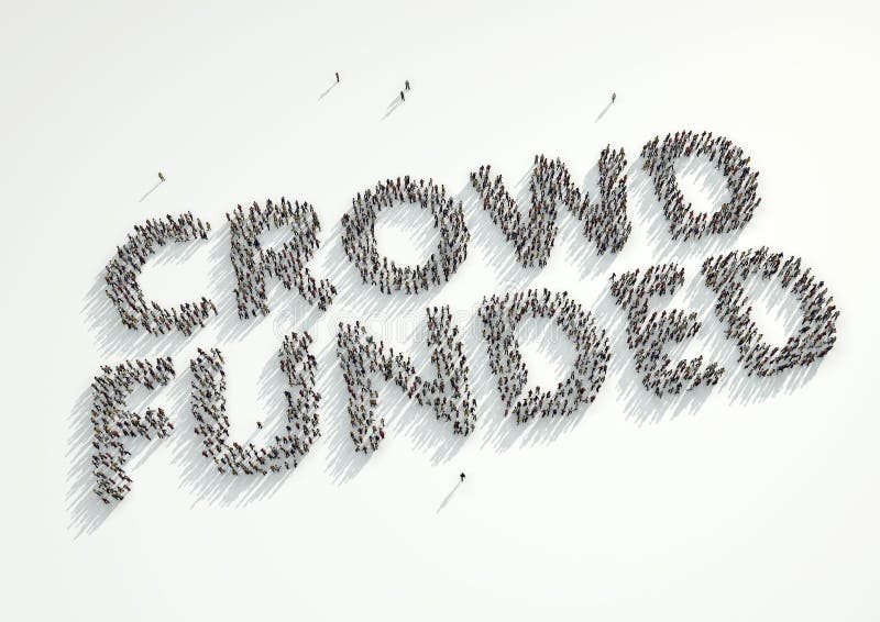 Aerial Shot of a Crowd of People Forming the Word Crowd Funded Stock ...