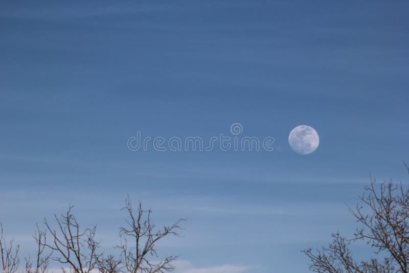Daytime Moon stock photo. Image of outdoor, white, moon - 60126880