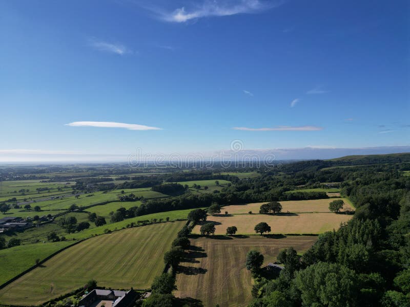 Aerial Shot of Farm Fields on a Sunny Day Stock Illustration ...