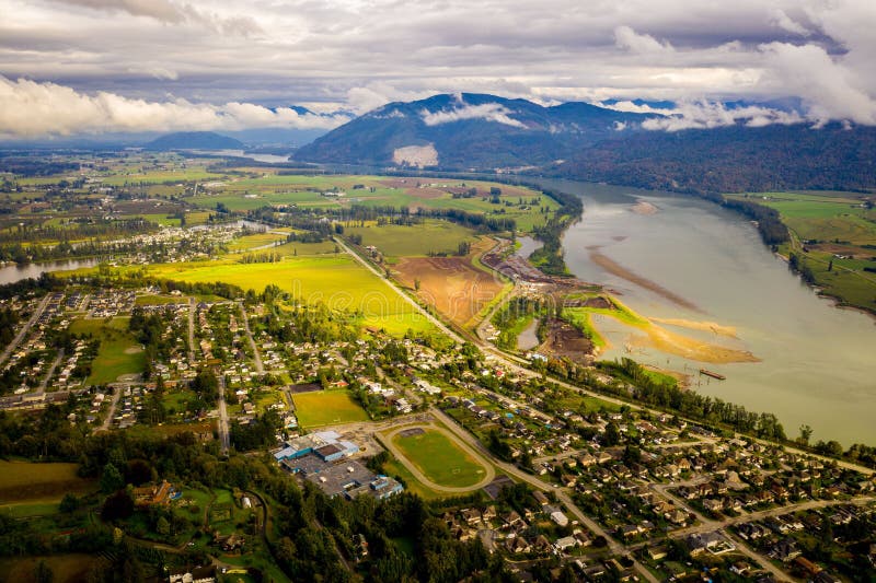 Aerial Shot of the Fraser Valley in BC, Canada during the Day Stock ...