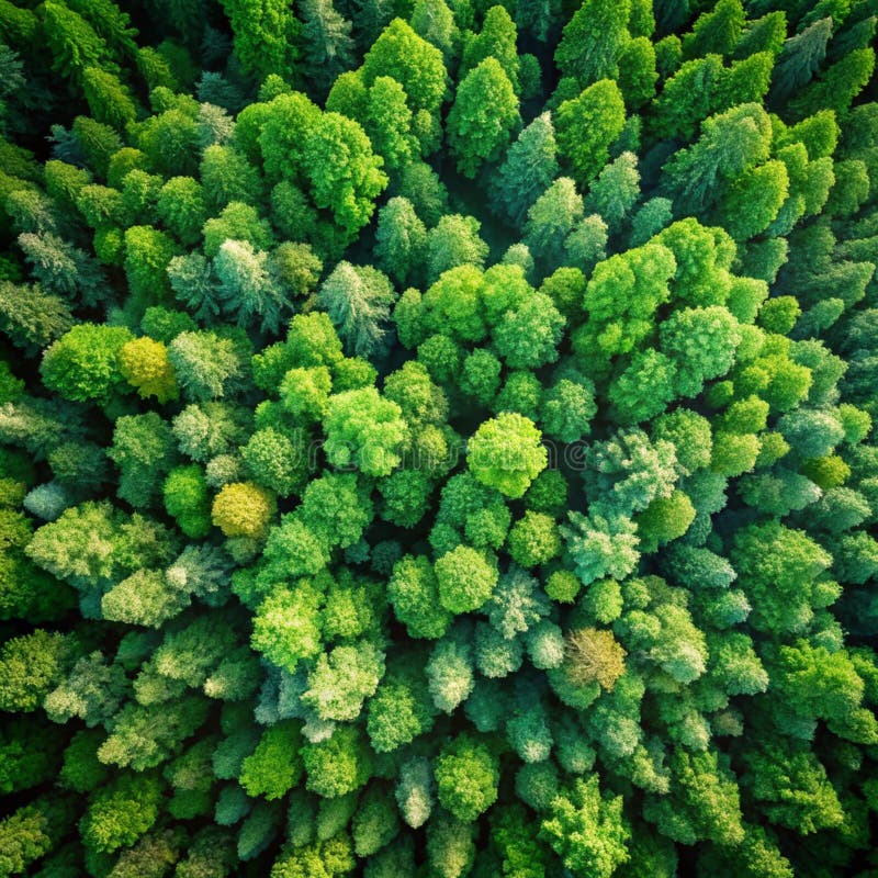 Aerial Top View of Green Trees in Forest. Green Tree Nature Background ...