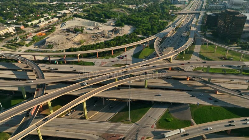 Aerial Shot of the High Five Interchange in Dallas on a Sunny Day Stock ...