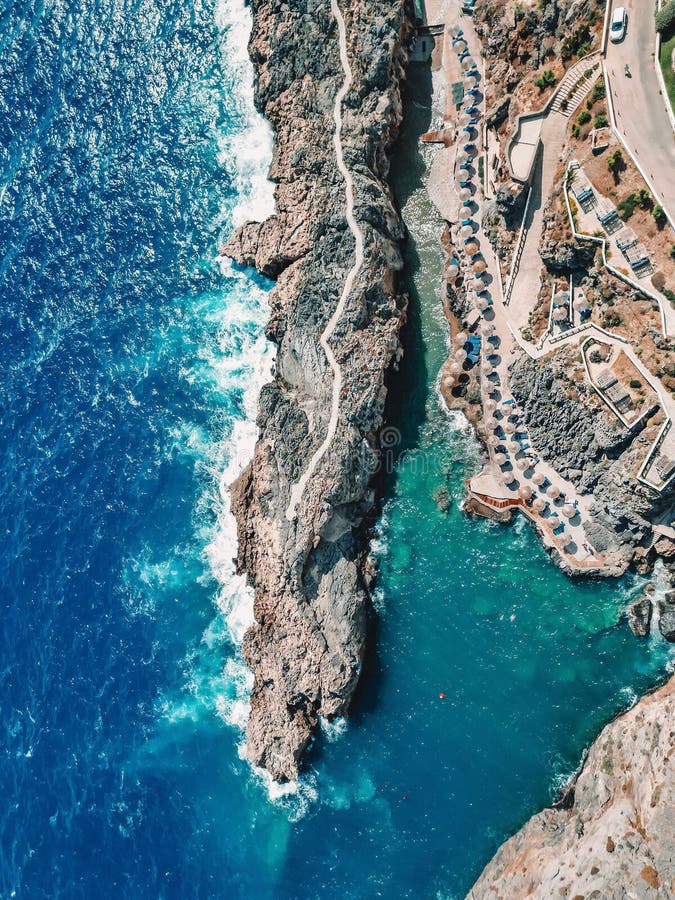Aerial Shot of Kalypso Beach in Greece Stock Image - Image of beautiful ...