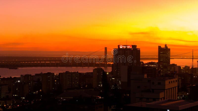 Aerial Shot of Maputo, Mozambique at Sunset. Editorial Photography ...