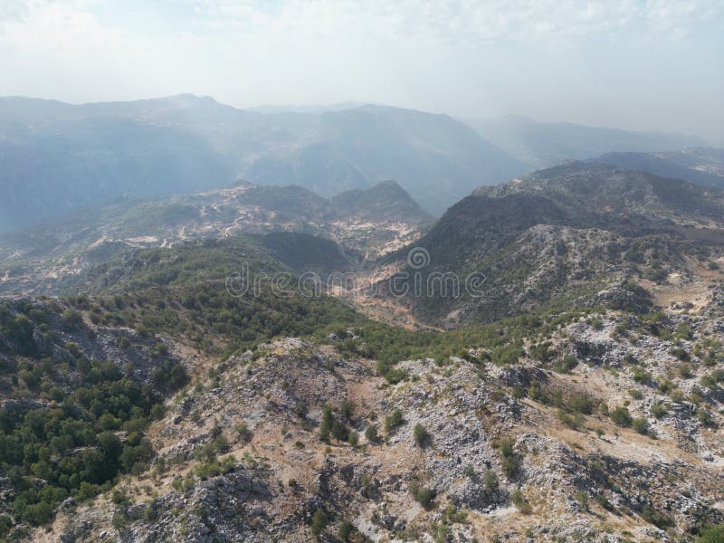 Aerial Shot of the Mountains of Lebanon Stock Photo - Image of view ...