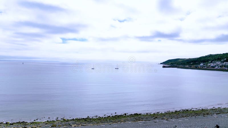 Aerial Shot of a Rocky Seafront View of the Harbor Stock Footage ...