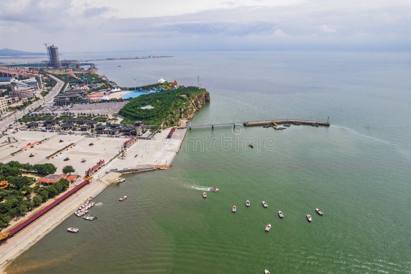 Aerial Shot of the Seaside Square Stock Photo - Image of beach ...