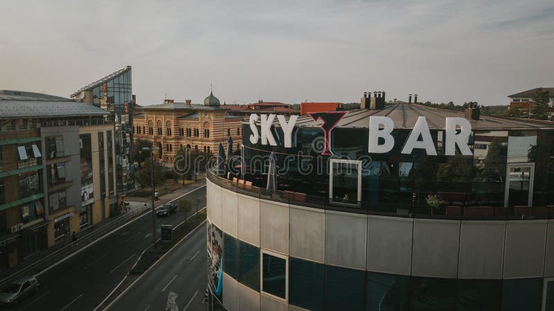 Aerial Shot of a Sky Bar Building Editorial Stock Photo - Image of view ...