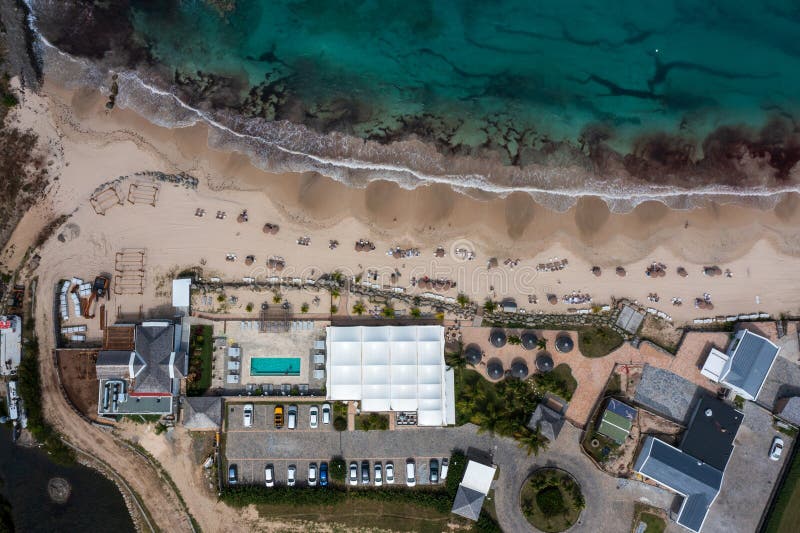 This is an Aerial Shot of Some Building and a Beach Stock Photo - Image ...