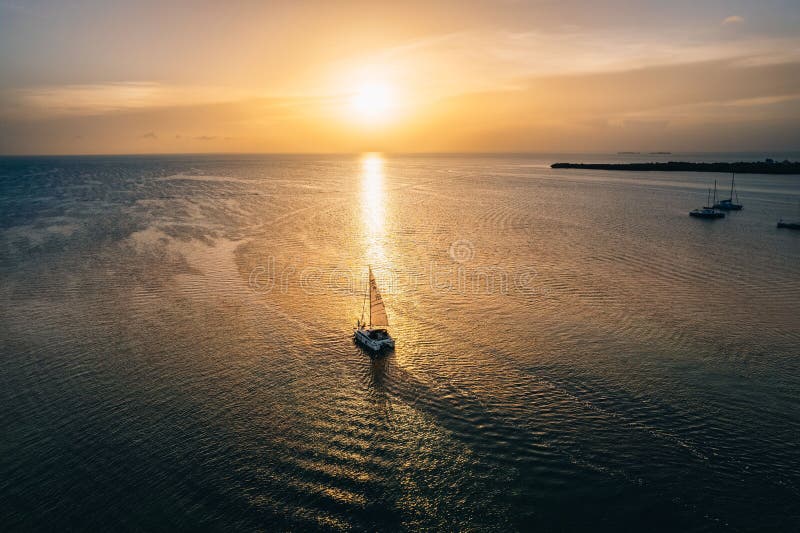 Aerial Shot of the Split at Caye Caulker, Belize at Sunset, Perfect for ...