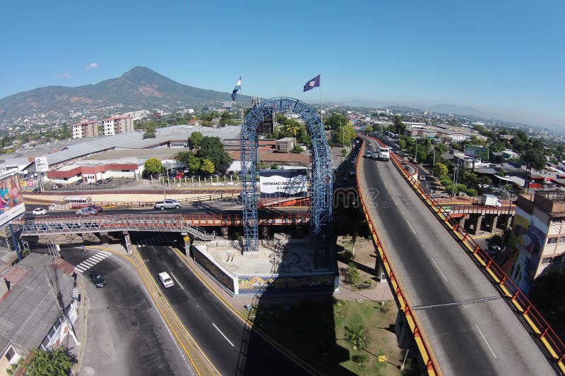 Aerial Shot of an Urban City Road Intersections Stock Photo - Image of ...