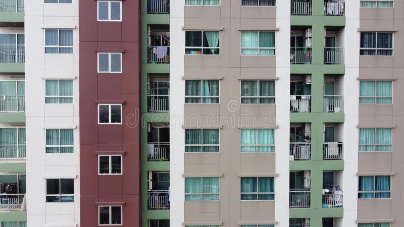 Aerial Side View of Built Modern High-rise Apartment Building Stock ...